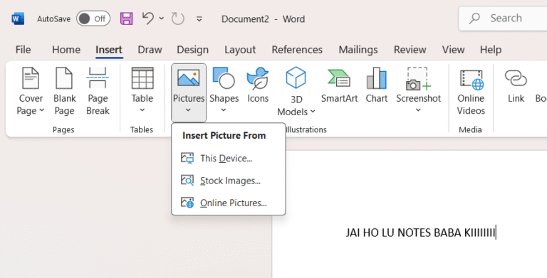 How to Use Graphics and Objects in MS Word Step by Step – lunotes.in